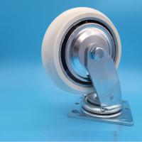 China 5 Inch Shock Absorption PU Industrial Heavy Duty Caster with Side Brake Swivel Medical Caster 165mm Height for sale