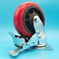 China Heavy Duty 4 Inch PP Industrial Caster Wheel with Side Brake Fixed Swivel for Shopping Carts for sale