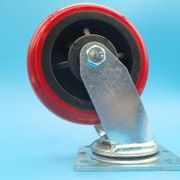 China Heavy Duty 4 Inch PP Industrial Caster Wheel with Side Brake Fixed Swivel for Shopping Carts for sale
