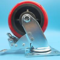 China Heavy Duty PP Caster 6 Inch Lockable Swivel Brake Wheel 190mm Height 115x100mm Plate for sale