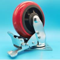 China Heavy Duty PP Caster 6 Inch Lockable Swivel Brake Wheel 190mm Height 115x100mm Plate for sale