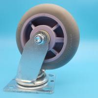 China Industrial Heavy Duty TPR Caster 5 Inch Swivel Rigid with Brake 6202 Bearing 165mm Height for sale