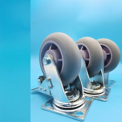China Industrial Heavy Duty TPR Caster Wheels 6 Inch Load Bearing Lockable Swivel Rigid for Equipment Workstations for sale
