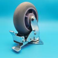 China 8 Inch TPR Heavy Duty Caster Wheels 6202 Bearing Lockable Swivel Rigid Industrial Casters for sale