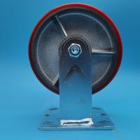 China Heavy Duty 4 Inch PU Swivel Caster with Brake 6202 Bearing 143mm Height for Furniture and Industrial Use for sale