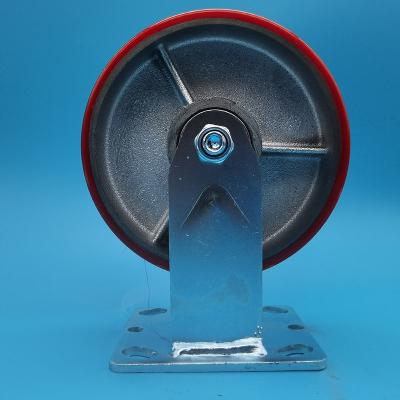 China Heavy Duty 4 Inch PU Swivel Caster with Brake 6202 Bearing 143mm Height for Furniture and Industrial Use for sale