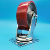 China Industrial Heavy Duty 6 Inch PU Caster Swivel Side Brake 6202 Bearing 190mm Height for sale