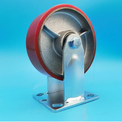 China Industrial Heavy Duty 6 Inch PU Caster Swivel Side Brake 6202 Bearing 190mm Height for sale