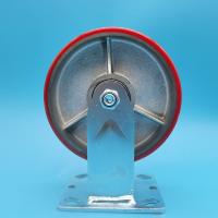China Industrial Heavy Duty 6 Inch PU Caster Swivel Side Brake 6202 Bearing 190mm Height for sale