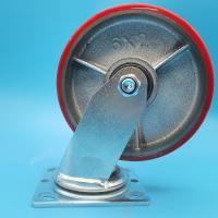 China Heavy Duty Polyurethane Casters 8 Inch Lockable Swivel Fixed Industrial Caster Wheels High Load Bearing for sale