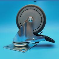 China 3 Inch TPR Light Industrial Medium Duty Caster Lockable Rigid Swivel 105mm Height for Assembly Lines Transport Carts for sale
