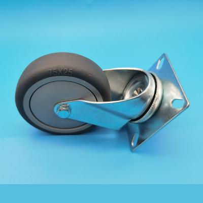 China TPR Medium Duty Industrial Caster 5 Inch Lockable Swivel Rigid Quiet Floor Protection for sale