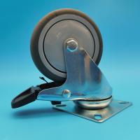 China TPR Medium Duty Industrial Caster 5 Inch Lockable Swivel Rigid Quiet Floor Protection for sale