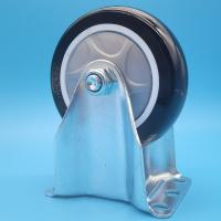 China Medium Duty TPU Castor Wheels 4 Inch Lockable Swivel Rigid for Catering Trolleys Buffet Tables for sale