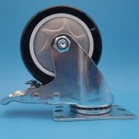 China Medium Duty TPU Castor Wheels 4 Inch Lockable Swivel Rigid for Catering Trolleys Buffet Tables for sale