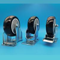 China Oil Resistant Industrial Casters Medium Duty Single Axis TPU 5 Inch Lockable Swivel Rigid Wheels for Office Chairs for sale