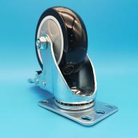 China Oil Resistant Industrial Casters Medium Duty Single Axis TPU 5 Inch Lockable Swivel Rigid Wheels for Office Chairs for sale