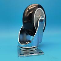 China Oil Resistant Industrial Casters Medium Duty Single Axis TPU 5 Inch Lockable Swivel Rigid Wheels for Office Chairs for sale