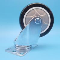 China Oil Resistant Industrial Casters Medium Duty Single Axis TPU 5 Inch Lockable Swivel Rigid Wheels for Office Chairs for sale