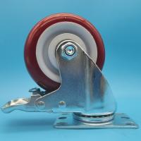 China Industrial PP Trolley Wheels 3 Inch Medium Duty Castors Lockable Swivel Rigid for Food Carts for sale