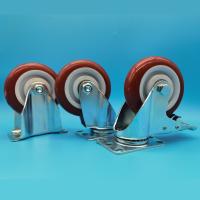 China Cost-effective  Medium Duty Casters Red Pp Wheels Rubber Core Food Industry  Food Processing for sale
