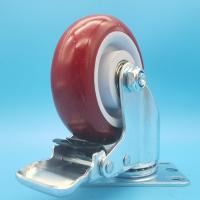 China Cost-effective  Medium Duty Casters Red Pp Wheels Rubber Core Food Industry  Food Processing for sale