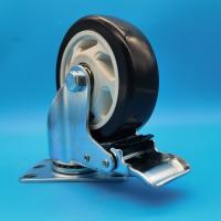 China Industrial PP Trolley Wheels 4 Inch Medium Duty Casters Lockable Rigid Swivel 100mm for sale