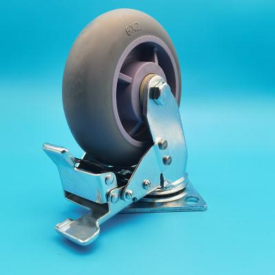 China TPR Heat Resistant Caster Wheels 4-8 Inch Single Wheel Outdoor Warehouse Cart Castors -50 to 115 C for sale