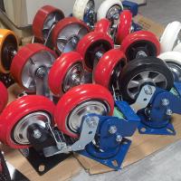 China 4 Inch Shock Absorbing Casters Heavy Duty PU Wheels 6202 Bearing Industrial Caster for sale