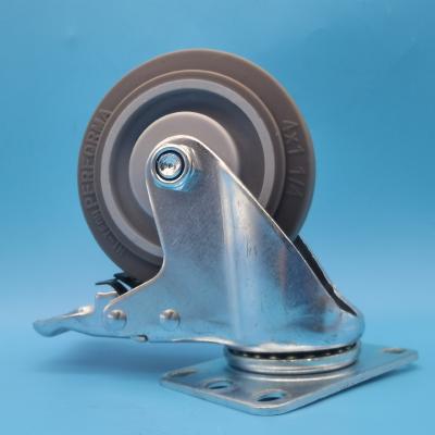 China Industrial Caster Wheels TPR 5 Inch Non Marking Quiet Casters for Light Duty Trolleys Furniture for sale