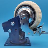 China Industrial PU Heavy Duty Spring Loaded Castor Wheels 4 Inch Rigid Swivel with Brake for sale