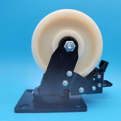 China Thermal Stability Industrial Heavy Duty Nylon Caster Wheel 5 Inch Lockable Rigid Swivel 250°C Heat Resistant for sale