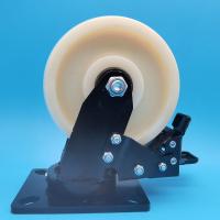 China 8 Inch Heavy Duty Nylon Caster Wheels Non Marking Lockable Swivel Rigid Industrial Casters for sale