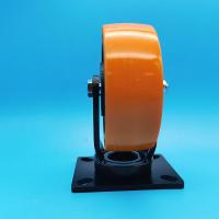 China 5 Inch Heavy Duty Swivel Caster with PU Wheel and Lockable Brake 6202 Bearing 176mm Height for sale