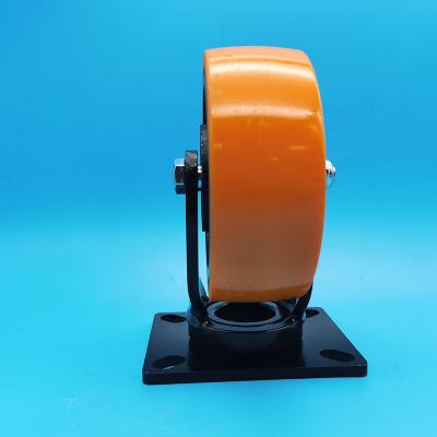 China 5 Inch Heavy Duty Swivel Caster with PU Wheel and Lockable Brake 6202 Bearing 176mm Height for sale