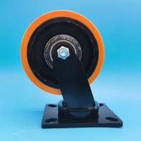 China 6 Inch Heavy Duty Polyurethane Caster Wheels with 6202 Bearing 196mm Height Plate Casters for sale