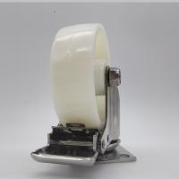 China 5 Inch 304 Stainless Steel Nylon Wheel Caster Lockable Swivel Medium Duty 150-500 lbs for sale