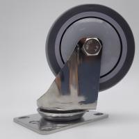 China 3 Inch 304 Stainless Steel TPR Medium Duty Swivel Caster with 6001 Bearing for Medical Trolleys for sale