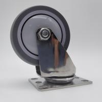 China 3 Inch 304 Stainless Steel TPR Medium Duty Swivel Caster with 6001 Bearing for Medical Trolleys for sale