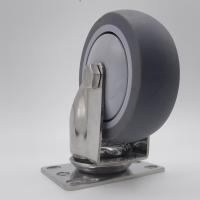 China 304 Stainless Steel TPR Casters 4 Inch Medium Duty Trolley Wheels for Medical Equipment Lab Carts for sale