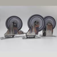 China 304 Stainless Steel TPR Casters 4 Inch Medium Duty Trolley Wheels for Medical Equipment Lab Carts for sale