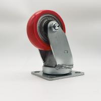 China Self-Returning Heavy Duty Caster 100mm PU Wheel Dual Bearing AGV Medical Caster for sale