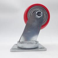 China Self-Returning Heavy Duty Caster 100mm PU Wheel Dual Bearing AGV Medical Caster for sale