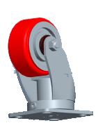 China Self-Returning Heavy Duty Caster 100mm PU Wheel Dual Bearing AGV Medical Caster for sale