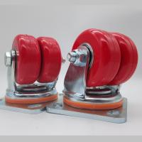 China Heavy Duty Dual Wheel Swivel Caster 100mm PU High Load Capacity 1-5 Ton Industrial Caster for sale