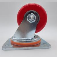 China Heavy Duty Dual Wheel Swivel Caster 100mm PU High Load Capacity 1-5 Ton Industrial Caster for sale