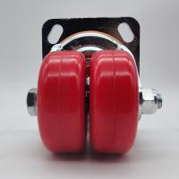 China Heavy Duty Dual Wheel Swivel Caster 100mm PU High Load Capacity 1-5 Ton Industrial Caster for sale