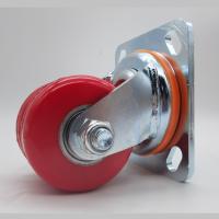 China Heavy Duty Dual Wheel Swivel Caster 100mm PU High Load Capacity 1-5 Ton Industrial Caster for sale