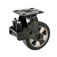 China Dual Spring Rubber Extra Heavy Duty Caster 8 Inch 350kg Load Aluminum Core for Automotive Assembly Lines for sale