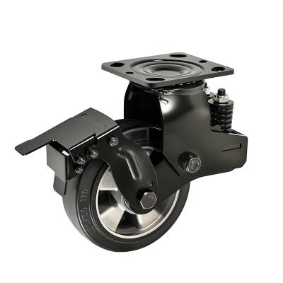 China Dual Spring Rubber Extra Heavy Duty Caster 8 Inch 350kg Load Aluminum Core for Automotive Assembly Lines for sale